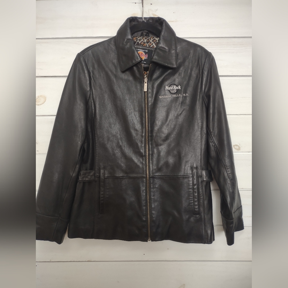 Hard Rock Caf Leather Jacket - Niagara Falls - Gem